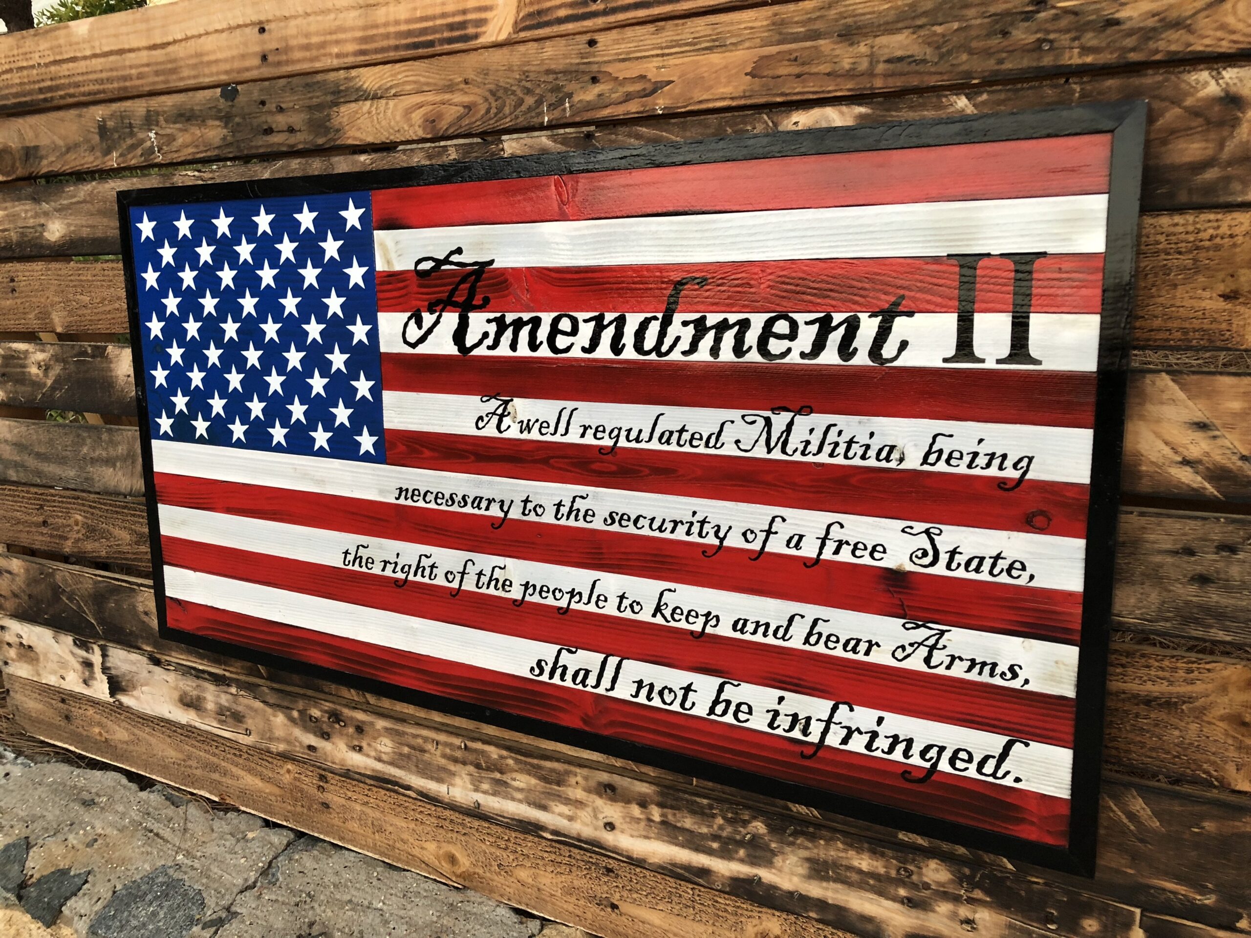 2nd Amendment – Your American Flag Store – Wood Flags – American Made