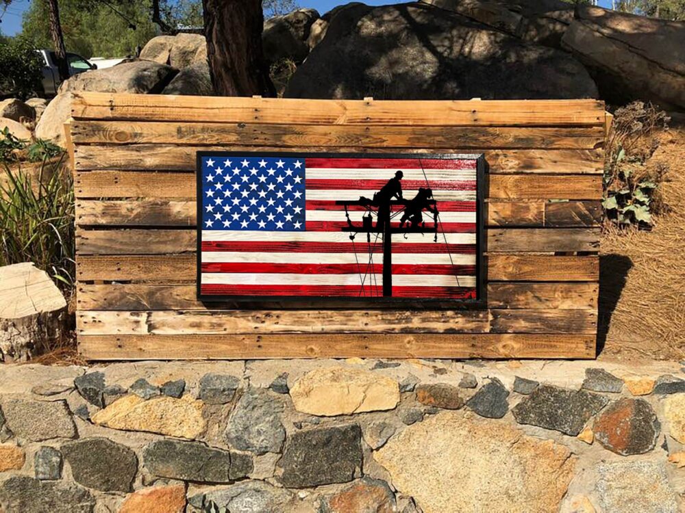 The Lineman Flag – Your American Flag Store – Wooden American Flags – American Made
